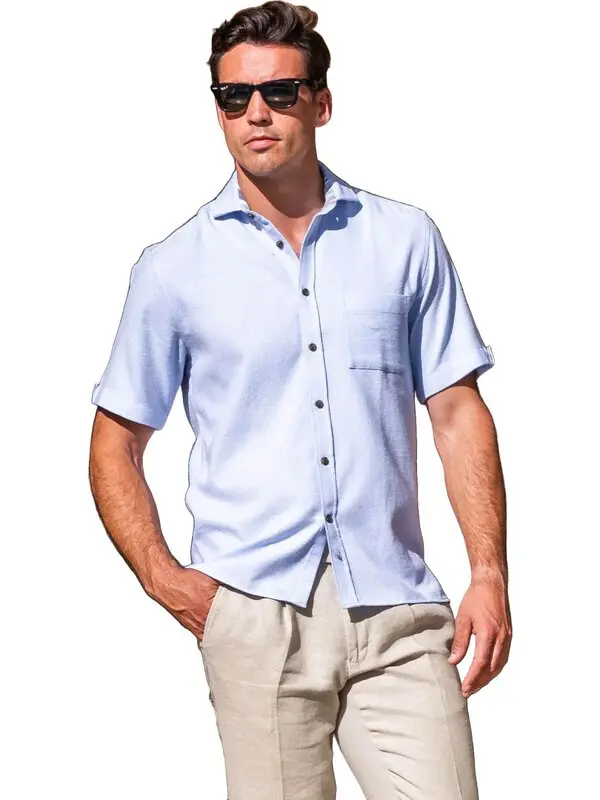 KOY CLOTHING Air Weave Shirt Short Sleeve - Blue