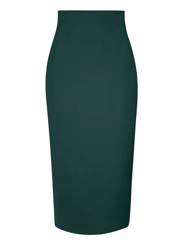 TIA DORRAINE High-waist Pencil Midi Skirt, Dark - Green