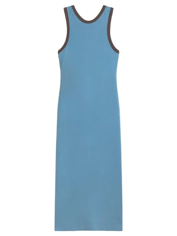 THINKING MU Doechi Slim Back Slit Dress - Blue