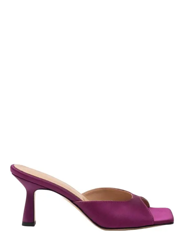 MIYANA BERLIN Leva Mules In Purple Satin - Orange