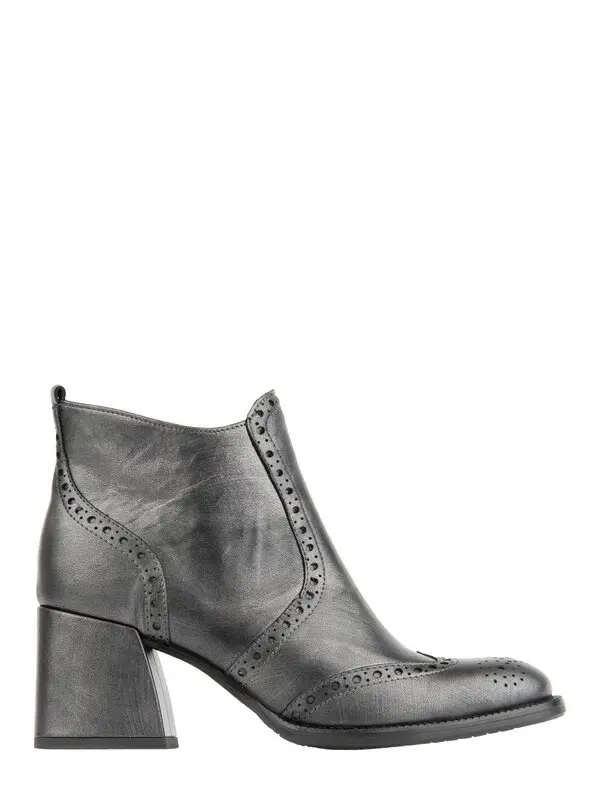 EMBASSY LONDON USA Chloe Low Gunmetal Ankle Boots - Grey