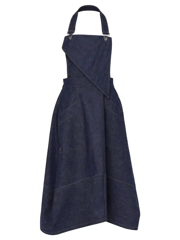 METAMORPHOZA Avant-garde Denim Pinafore Dress - Blue