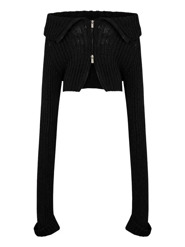 PCFG Your Itch Knit Crop Top - Black