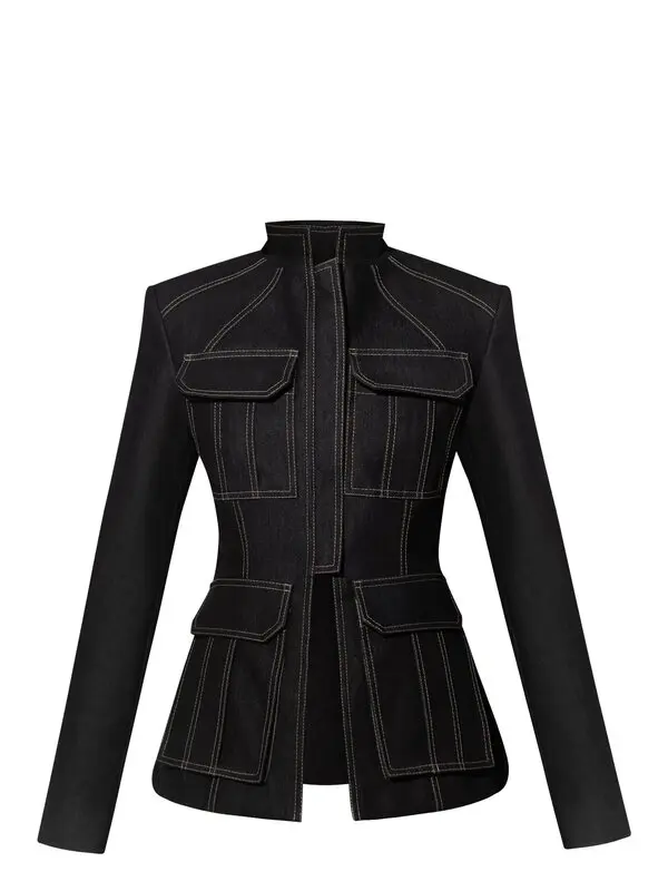 TIA DORRAINE Details Matter Denim Jacket - Black