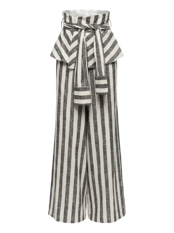 MIRIMALIST Sleeves Striped Maxi Pants - Grey