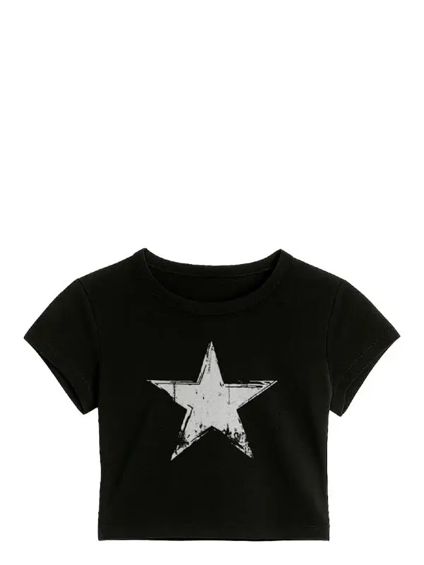 OTHER UK Star Shrunken T-shirt - Black