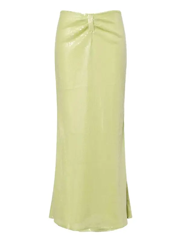 AMY LYNN Riva Lime Sequin Maxi Skirt - Green