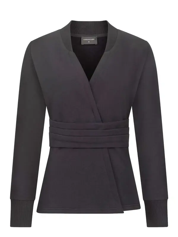 MARIANNA DÉRI Deluxe Wrap-look Sweatshirt - Black