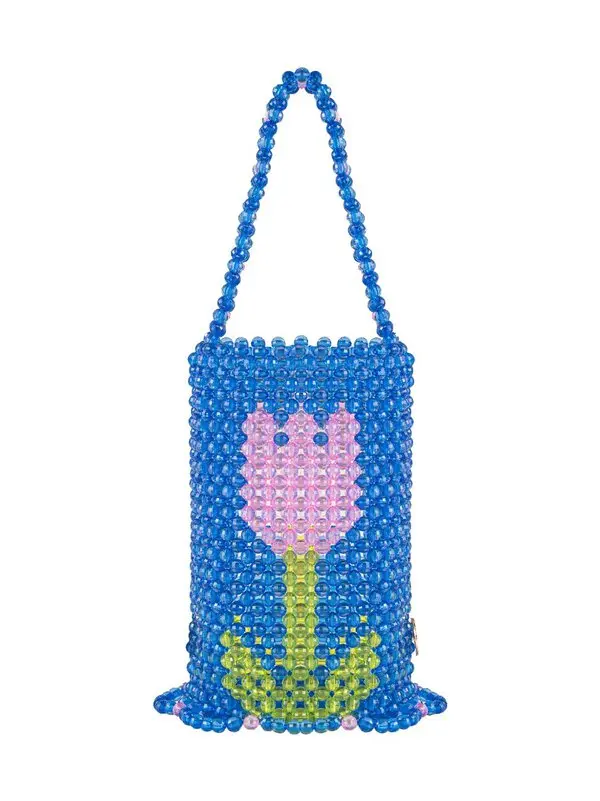 TILLIE BEADS Bloom Tulip Bucket Bead Bag - Blue
