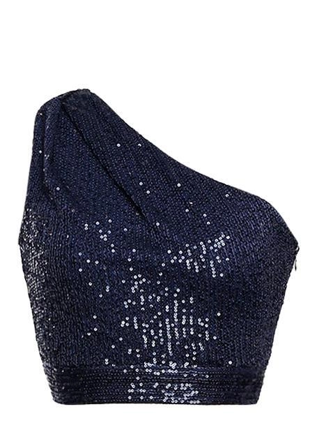EMMA WALLACE Yan Top Navy Sequine - Blue