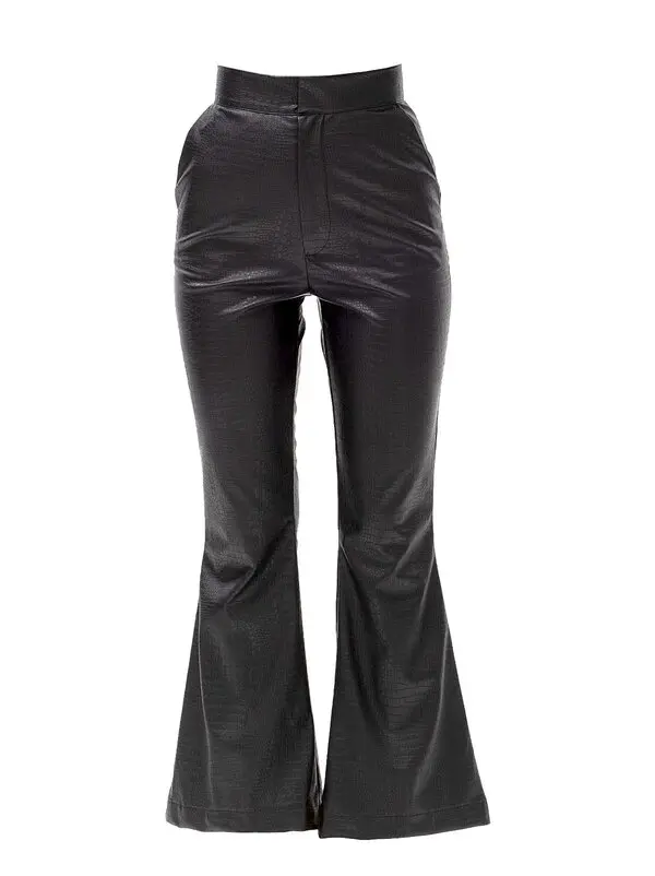 MAISON BOGOMIL Bell Bottom Faux Leather Trousers - Black