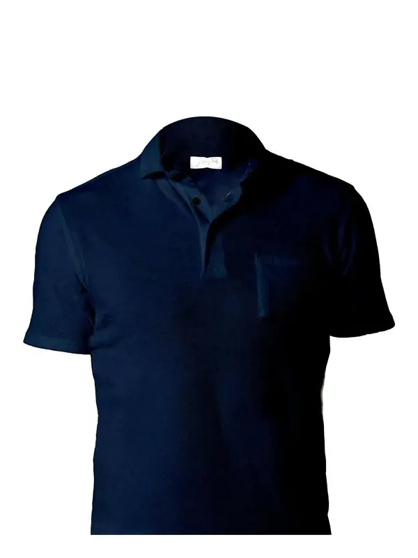 Jacques Zolty Pierre Terry Cotton Polo Dark Navy - Blue