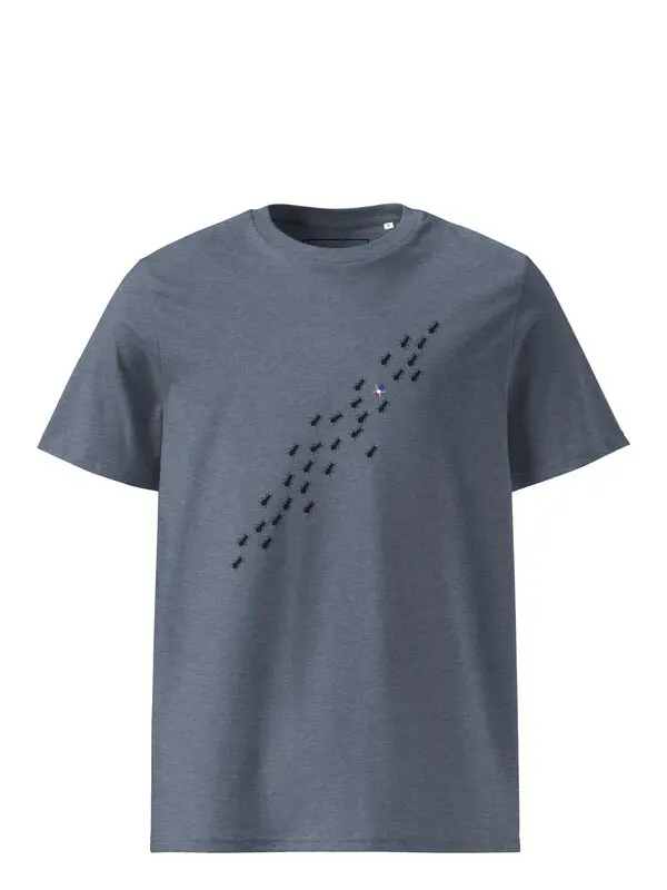ANCHOR & CREW Heather Ants Where's William Going? Organic Cotton T-shirt - Blue