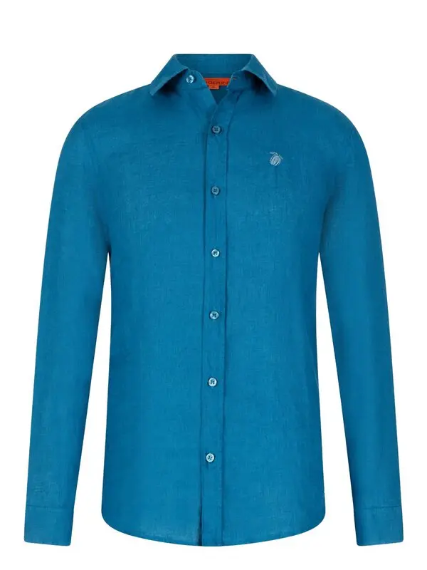 MAISON TANGERINE Azure Linen Shirt For - Blue