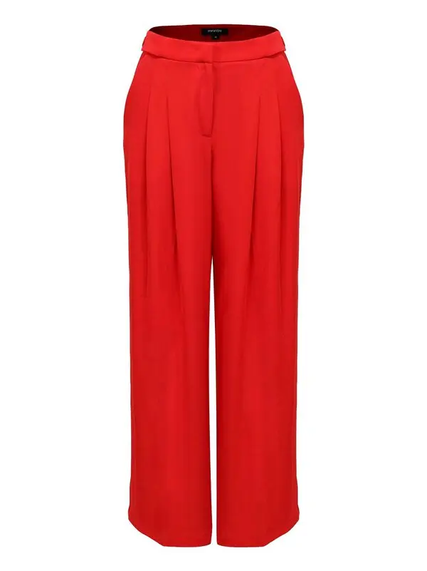 SMART AND JOY Loose Straight Tailor Pants - Red