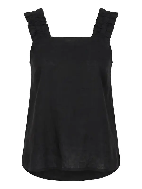 Adrift Clothing Claire Linen Summer Top - Black