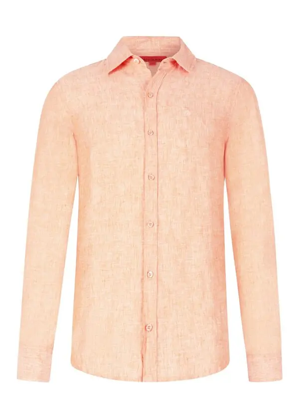 MAISON TANGERINE Apricot Linen Shirt For - Orange