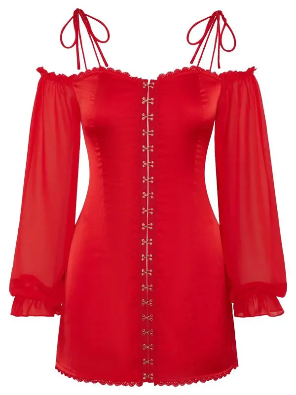 EMPRESS MIMI Heartbreaker Mini Corset Dress - Red