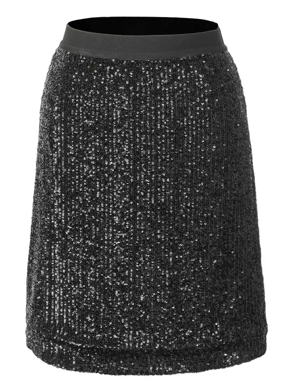 SMART AND JOY Glitter Mini Skirt - Black