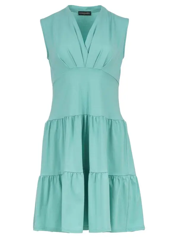 CONQUISTA Sleeveless Jade Cotton Jersey Dress - Green