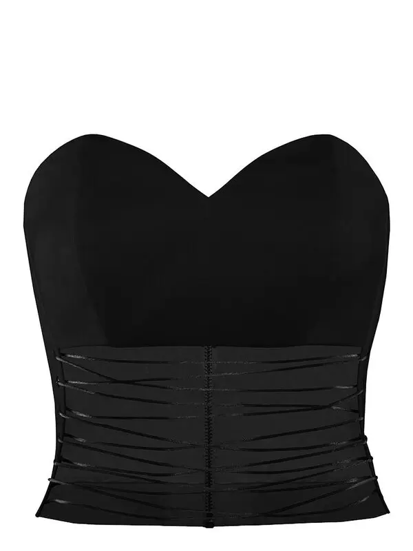 VESTIAIRE D'UN OISEAU LIBRE Lace-up Corset Top - Black