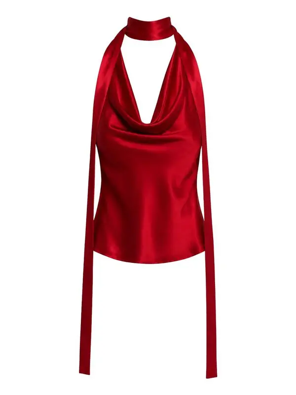 THE ETHOS STUDIO Nicholette Halter Top - Red