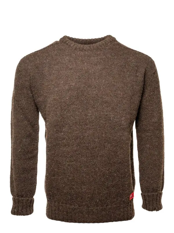 ARTHUR BEALE Oiled Wool Pelmo® Jumper Black Welsh Mountain - Brown