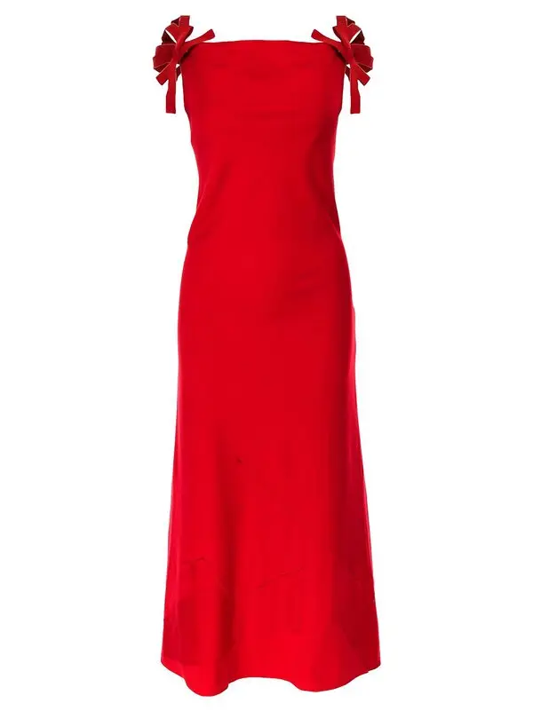 SILVIA SERBAN A-line Jersey Dress With Adjustable Straps - Red