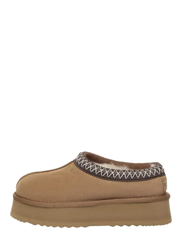 EVERAU AUSTRALIA Wonga Leather Slippers In Chestnut - Gold