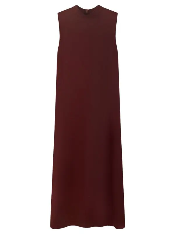 ROCH PEREL Burgundy Satin Turtleneck Dress - Red