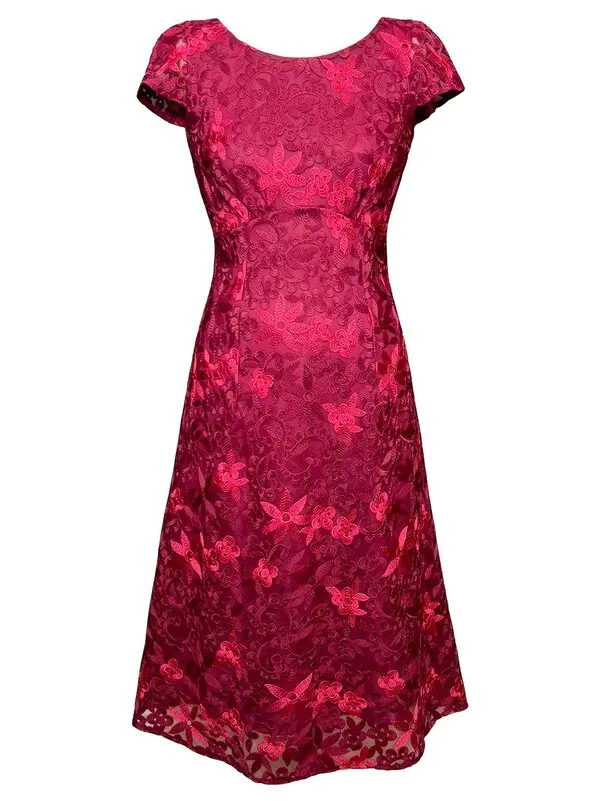 ALIE STREET LONDON Charlotte Lace Dress Azalea - Red
