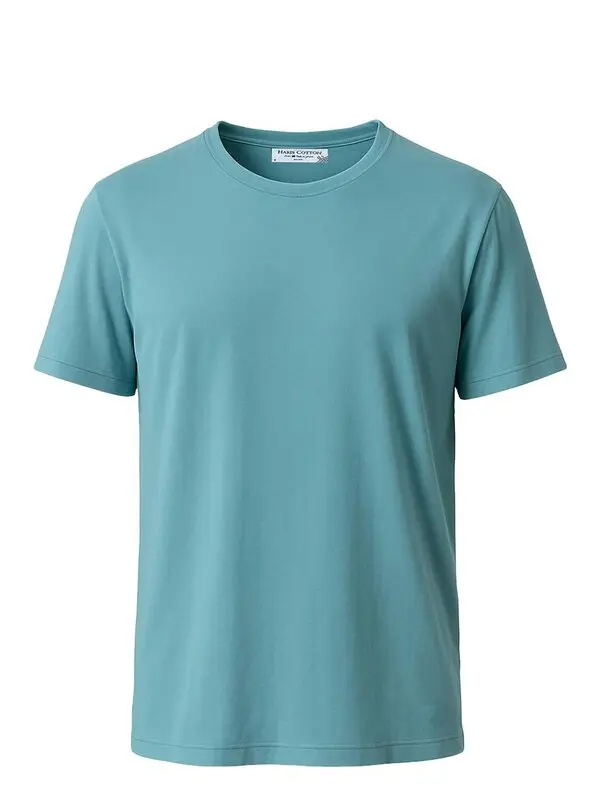 Haris Cotton Basic Cotton T-shirt Crystal - Blue