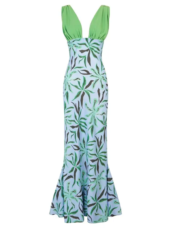 KOAHARI Blue / Green Matcha Dress - Blue/green