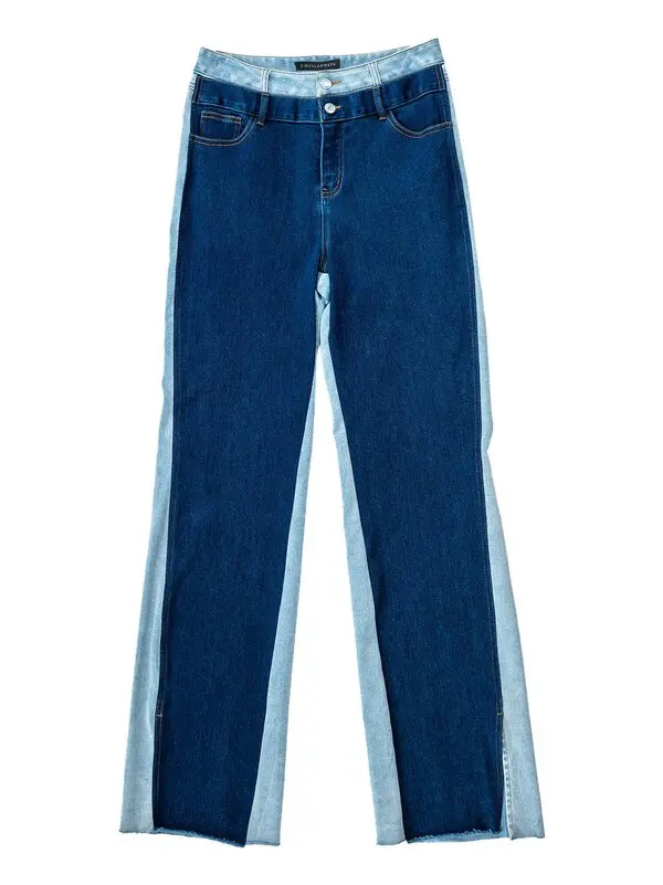 CIRCULAR PATH Loose Denim Wide Leg Pants Midnight -ice Tall - Blue