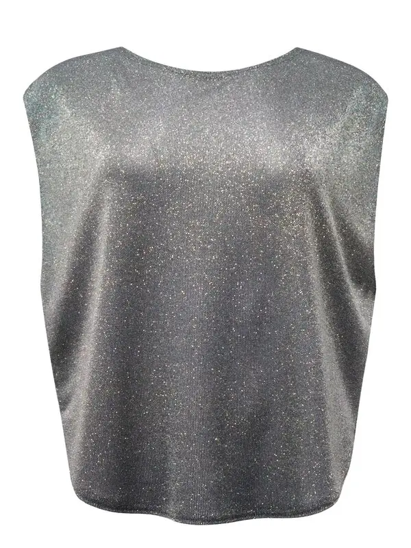 ME & THEE Silver / Grey Nail Biter Silver Grey Lurex Tee - Silver/grey