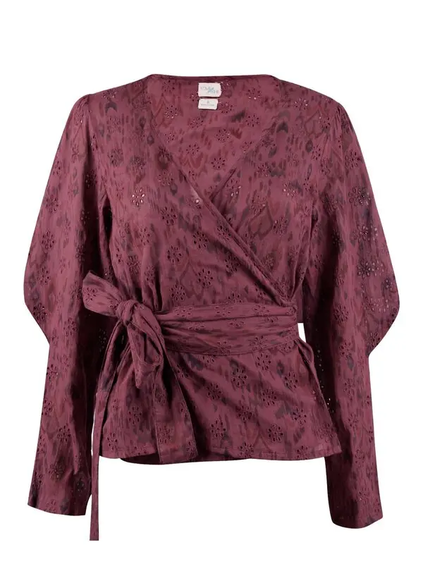 EM & SHI Berry Wrap Top - Red