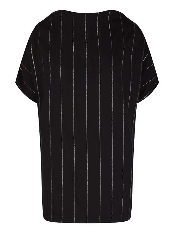 ROISIN LINNANE Robyn & Silver Pin Stripe Top - Black