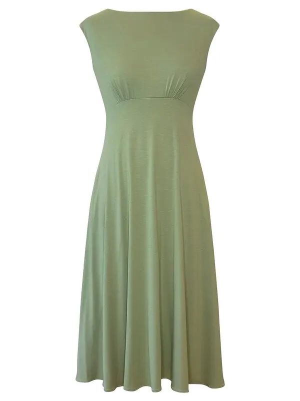 ALIE STREET LONDON Luna Midi Dress With Pockets In Pistachio - Green