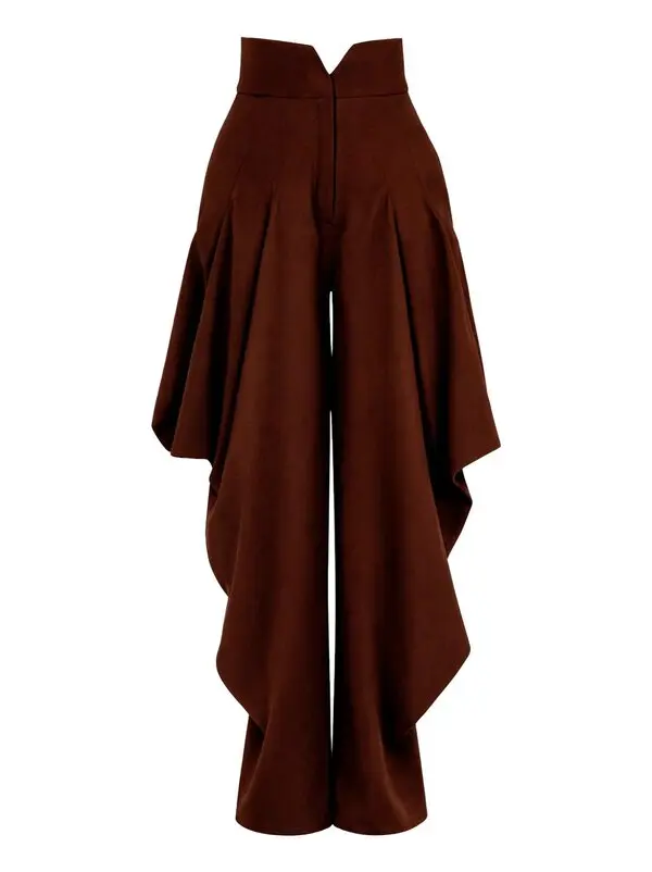 JULIA ALLERT High-waist Barrel Trousers - Brown