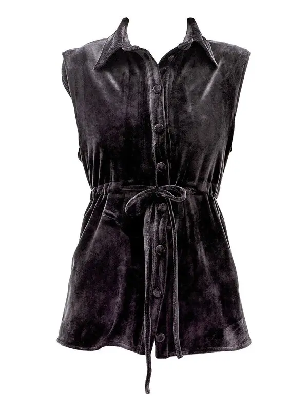 MAISON BOGOMIL Drawstring Plush Vest - Black
