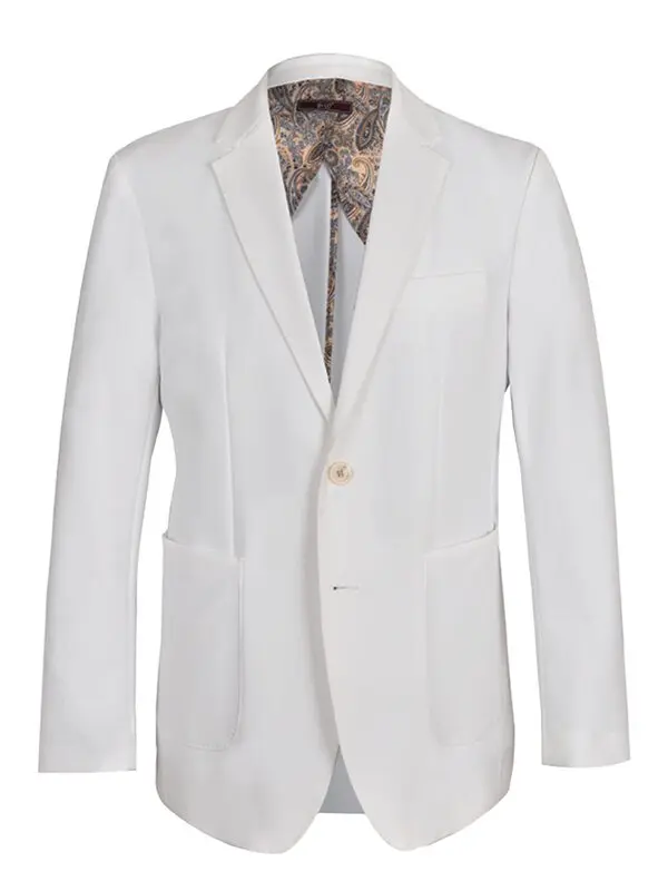 DAVID WEJ Ashford Relaxed Single Breasted Blazer - White