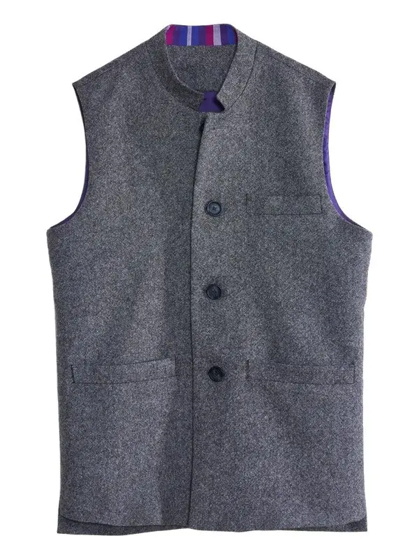 KOY CLOTHING Charcoal British Wool Gilet - Grey