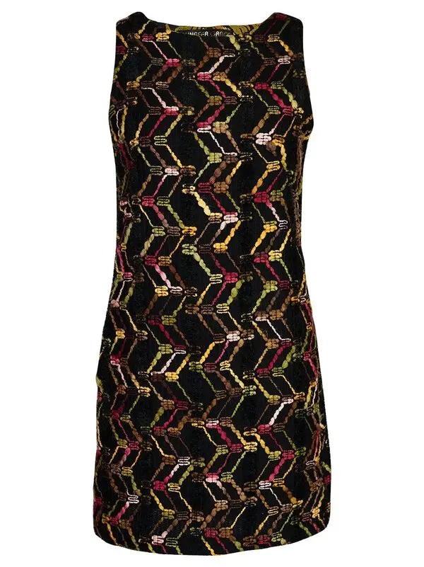 JENNAFER GRACE Penelope Mini Dress In Berry Boucle - Black