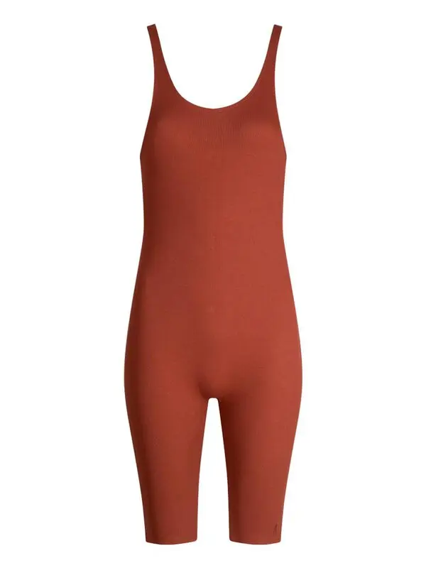 THE KOOZY Maternity Elba Sleeveless One-piece In Red Soil - Brown