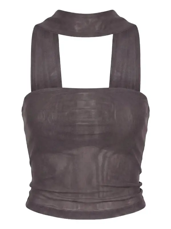 KHELA THE LABEL Say Less Mesh Top - Grey