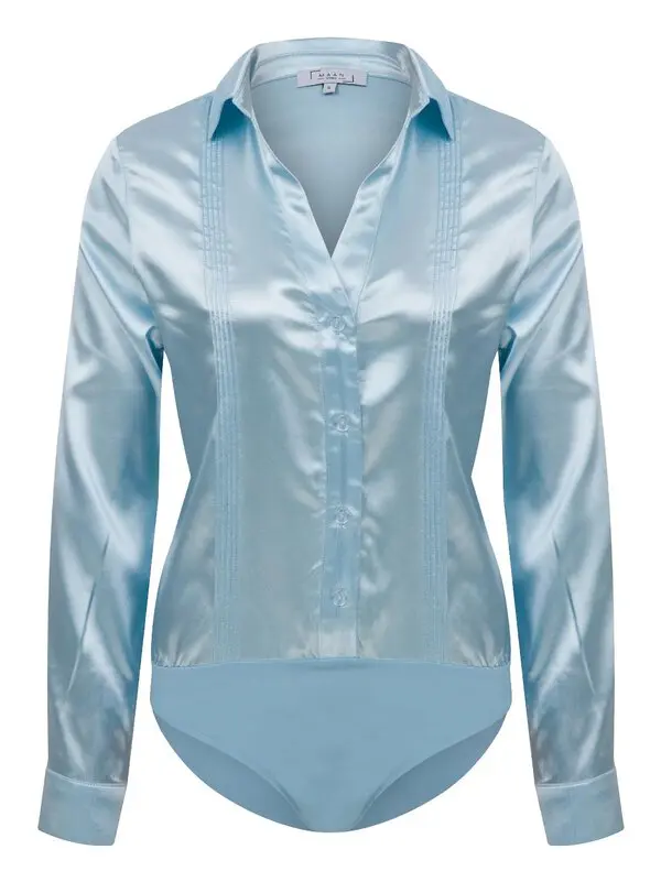 MAAN ISTANBUL Shirt With Bodysuit Summer Wine - Blue
