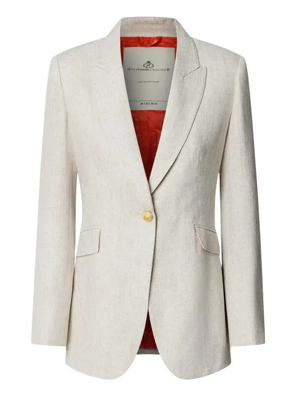 THE EXTREME COLLECTION Neutrals Tailored Premium Linen Blazer - Beige