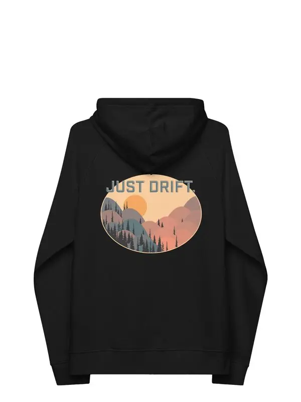 ANCHOR & CREW Just Drift. Seeker Organic Cotton Raglan Hoodie - Black