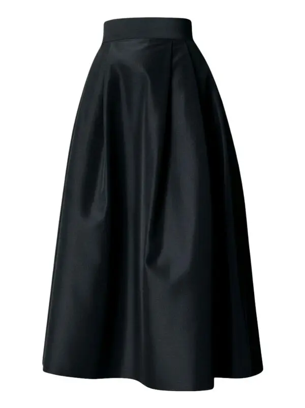 IZABELA MANDOIU Taffeta Midi Skirt - Black