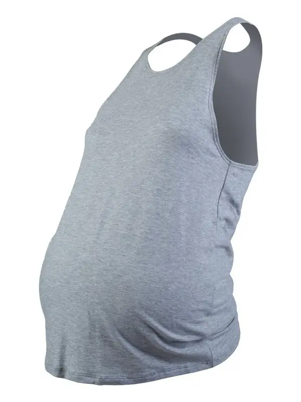 DUOFIT MATERNITY ACTIVEWEAR Rhett Ruched Back Tank - Grey